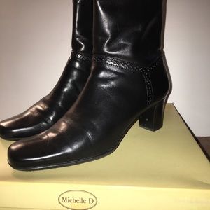 Michelle D Shoes | Black Leather Ankle Boots | Poshmark